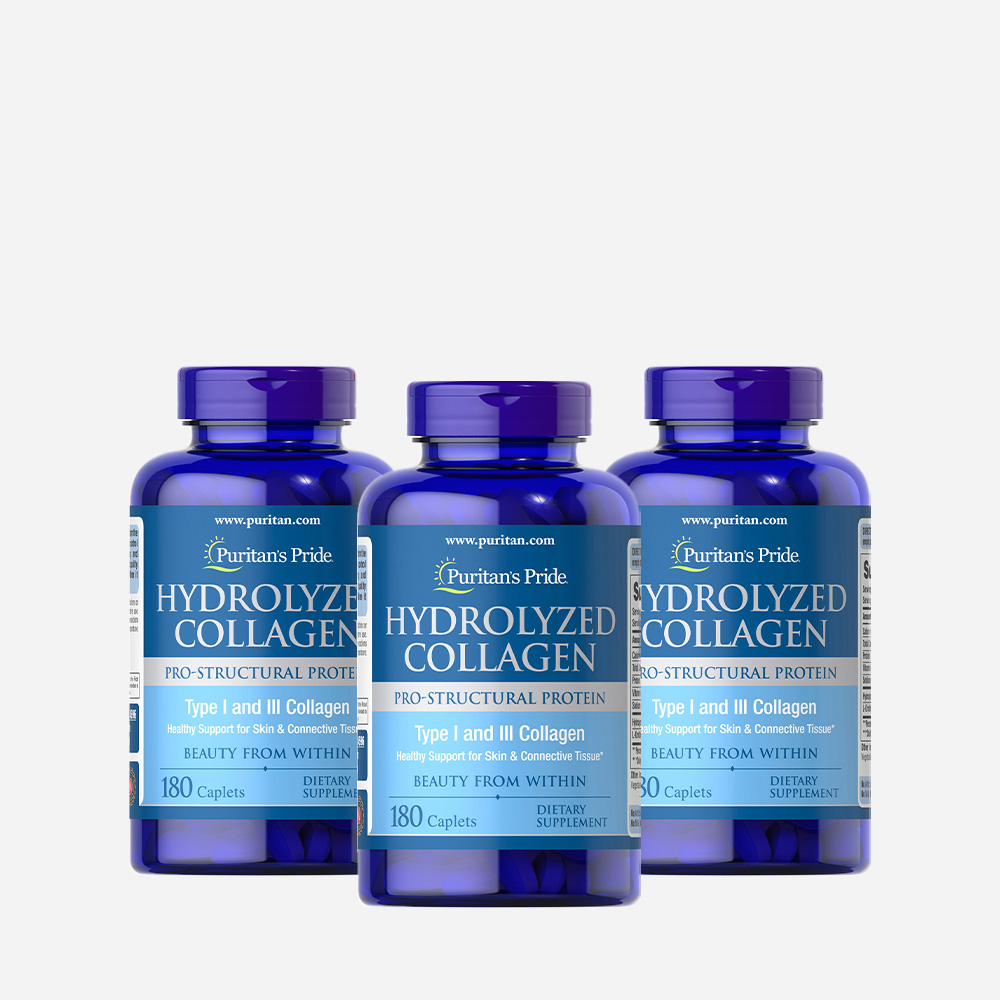Puritan's Pride Hydrolyzed Collagen 1000 mg, 180 Capsules, 3 Pack ...
